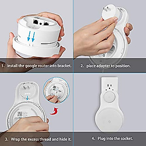 Outlet Mount for Google WiFi Router 2020 Model [AC1200], Space Saving Wall Mount for Expanding Coverage and Winding Messy Cord(3 Pack)