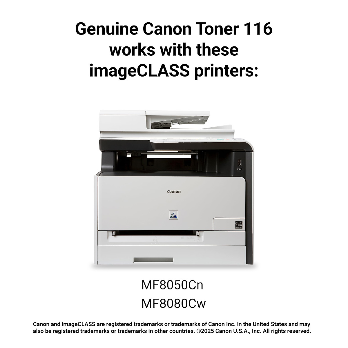 Canon Genuine Toner, Cartridge 116 Black (1980B001), 1 Pack, for Canon Color imageCLASS MF8050Cn, MF8080Cw Laser Printer (CNMCRTDG116BK)