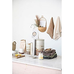 Bloomingville Stoneware 2-Tone Lid, Natural and Brown Canister