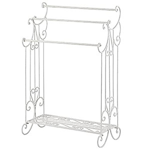 Standing Towel Racks for Bathroom 3 Bar Metal Towel Organizer Holder Stand with Storage Shelf Towel Drying Rack Freestanding for Bath Towels,Hand Towels,Washcloths, Bathroom Accessories