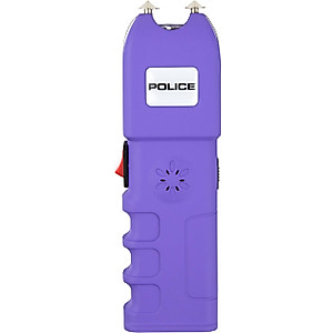 POLICE 928 Stun Gun with LED Flashlight and Siren Alarm, Purple