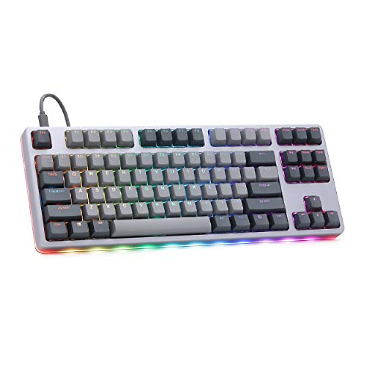 DROP CTRL High-Profile Mechanical Keyboard — Tenkeyless TKL (87 Key) Gaming Keyboard, Hot-Swap Switches, Programmable, Backlit RGB LED, USB-C, Doubleshot PBT, Aluminum (Gray, Cherry MX Brown)
