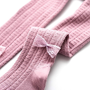 Baby Girls Tights Cotton Baby Leggings Bowknot Cable Knit Tights for Toddlers Infant Stockings 1-2T Black