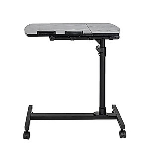 Rouli Elevating Computer Table, Mobile Laptop Table Trolley, Adjustable Mobile Edge Table, Black (Black)