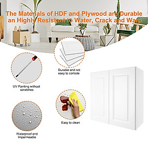 LOVMOR Wall-Mounted Bathroom Cabinet, Medicine Cabinet, Bathroom Cabinet Wall Mounted with Adjustable Shelves & Soft-Close Door, 12" D*30" W*36" H