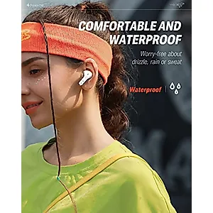 Donner Noise Cancelling Wireless Earbuds, Bluetooth 5.2 Earphones with 5 x EarTips, 4 Mic Clear Calls, 12mm Drivers, App for Custom EQ, 32H Playtime, Fast Charging, Transparency - Dobuds ONE,White