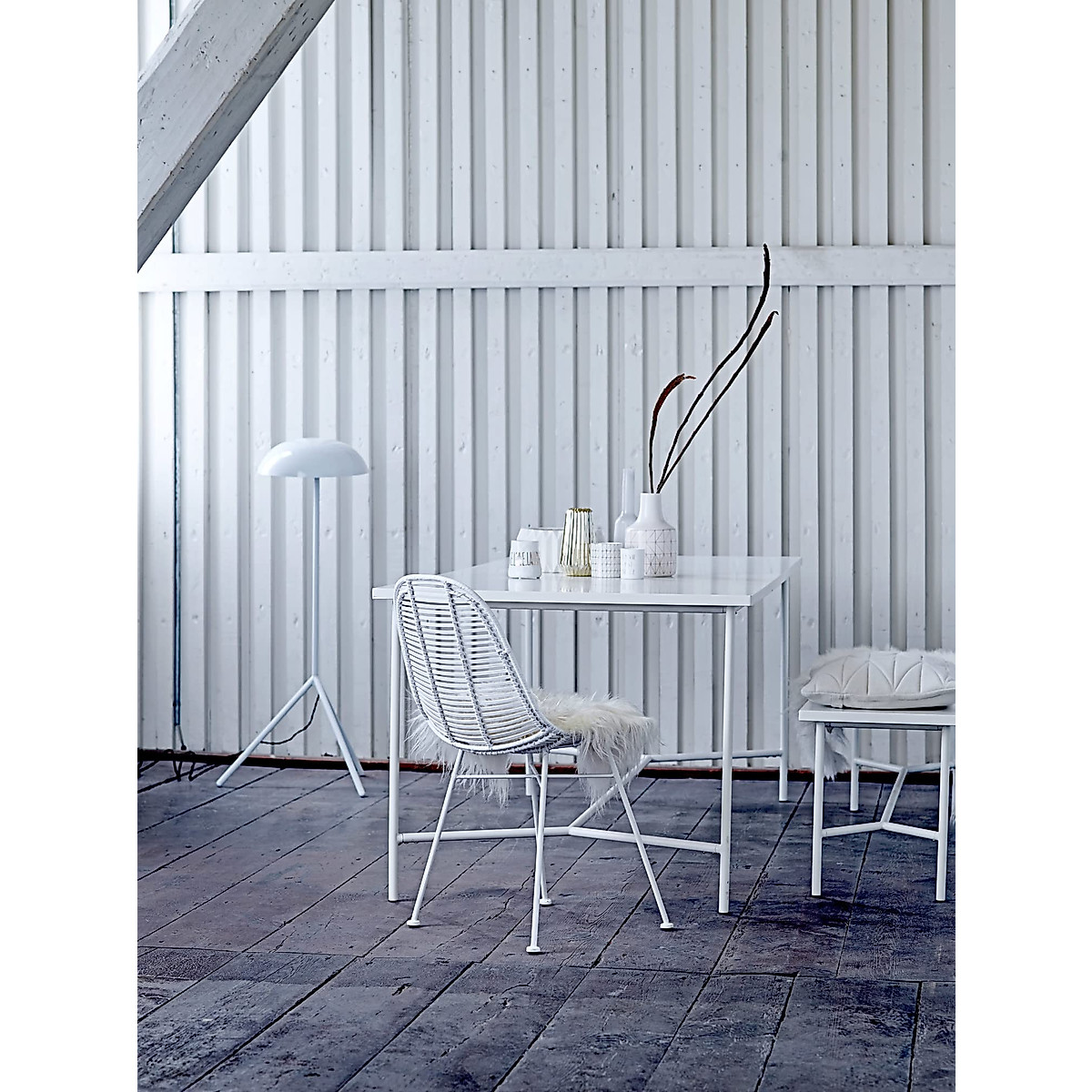 Bloomingville Mongolian Lamb Fur Rug Throw, Natural White