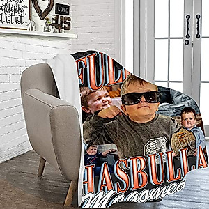 Hasbulla Fleece Blanket, Hasbulla Mini Khabib Blanket Gift for Fans, Hasbulla Magomedov Meme Fleece Blanket, King Hasbulla Blanket for Bed Sofa Couch