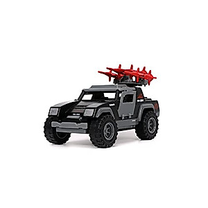 Jada Toys G.I. Joe 1:32 Stinger Die-cast Car with 1.65" Cobra Commander Figure, Toys for Kids and Adults,Grey