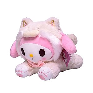 Daweiwang Cartoon Stuffed Animal Shiba Inu Dress Up My Melody Cinnamon Anime Plush Toy Melody Plush Doll Cute Skin-Friendly Soft Doll Doll Beautiful Gift A1