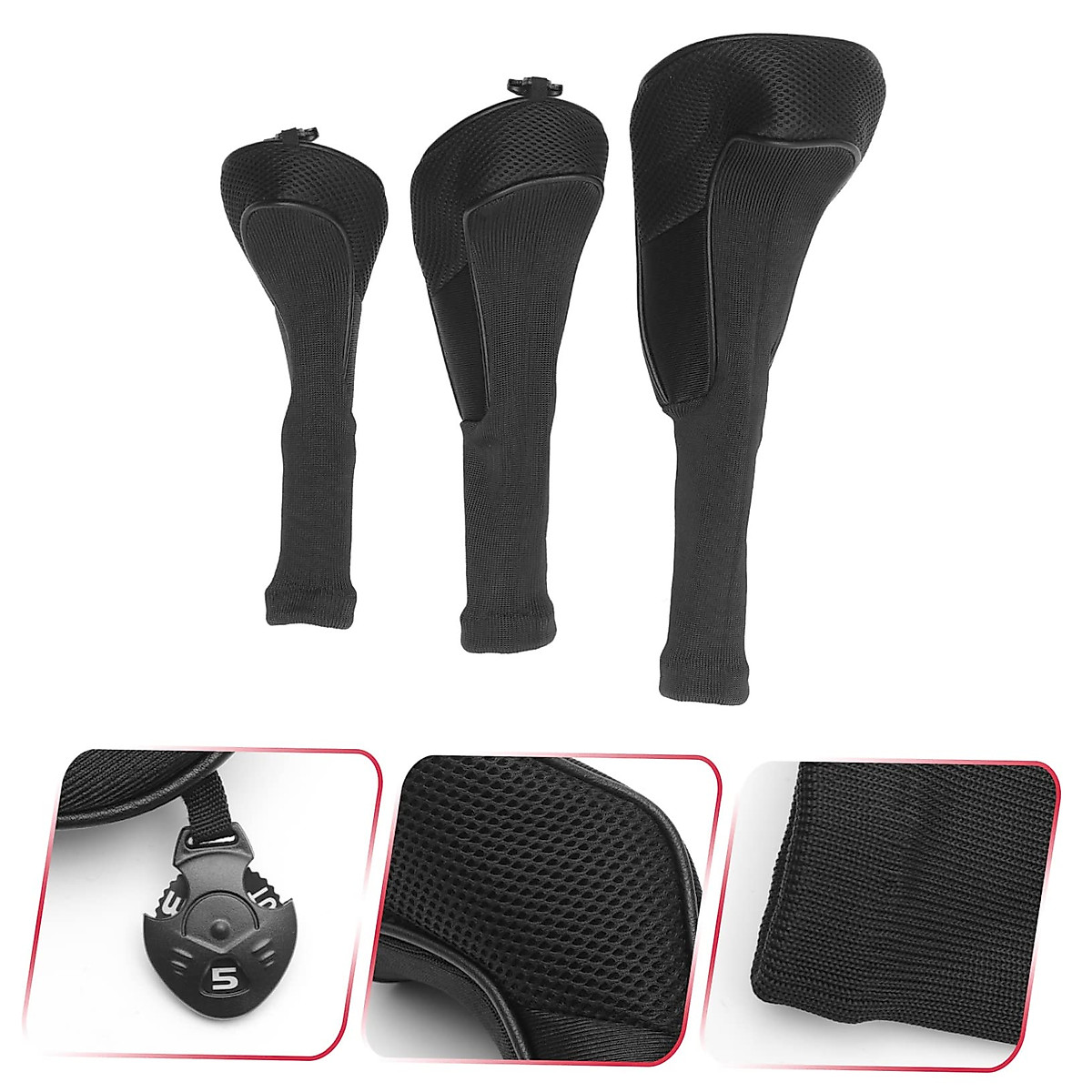 BESPORTBLE 3pcs Golf Club Cover Putter Headcover Golf Club Covers for Club Golf Club Breathable Putter Cover for Men Mesh