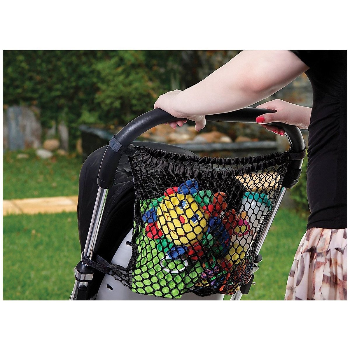 Dreambaby Strollerbuddy Stroller Net Bag - Pushchair & Pram Mesh Net Storage Bag Organizer -Black - Model F235