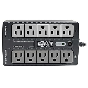 Tripp Lite 550VA UPS Battery Backup Surge Protector Efficient ENERGY-STAR Certified, AVR, 8-Outlet Uninterruptible Power Supply, Dataline Protection, 3-Year Warranty & $100,000 Insurance (ECO550UPS)