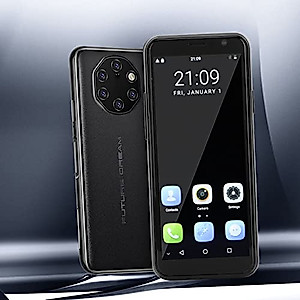 3.5in Mini Unlocked 4G Smartphone Small Old Mobile Phone Dual Cards Dual Standby for Cell Phone for Students, Endurance,Face Recognition,Fingerprint (Black)