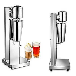 Commercial Electric Milkshake Maker, Stainless Steel Milk Shake Machine Cocktail Tea Drink Mixer Smoothie Malt Blender 18000RMP (Single Head)
