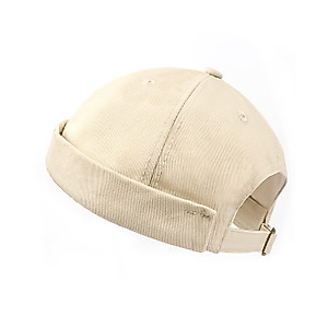 Zylioo XXL Oversize Watch Cap,Casual Harbour Hats for Big Heads,Roll-up Skull Caps,Large Adjustable Docker Hat Khaki