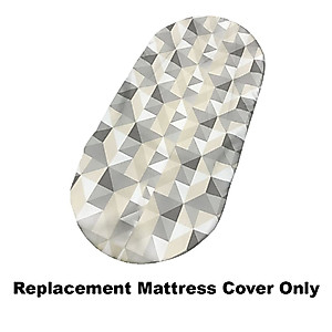 F-Price Replacement Sheet for Fisher-Price Soothing Motions Bassinet - DPV60 ~ Mattress Cover Replacement, White, Grey (DPV70)