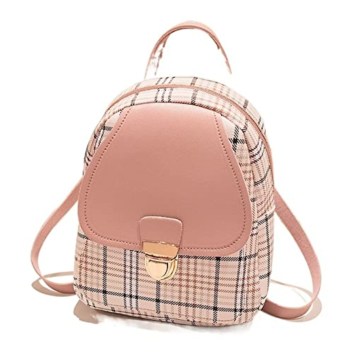 Mini Backpack Crossbody Bag for Teenage Girl Plaid Women Shoulder Phone Purse Korean Style Female (Color : Blue)