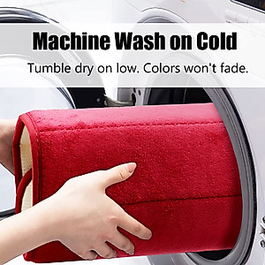 SK Studio Memory Foam Bath Mat Non Slip Absorbent Bathroom Rugs Thick Soft Dry Fast for Kitchen Runner Mat for Kitchen Floors Red, 16x24 inch