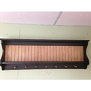 Primitive Plate Rack Wall Shelf Country Wood Display Plate and Bowl Rack Shaker Shelf