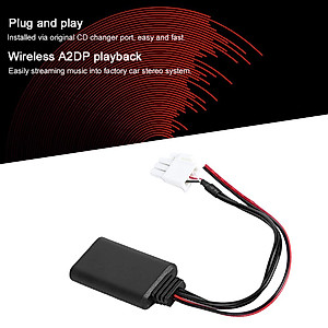 Qiilu 3-Pin AUX Bluetooth Adapter for Honda GL1800 Goldwing Car Bluetooth Wireless Audio Cable Adapter Stereo Music