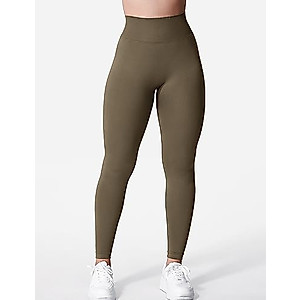 YEOREO Liz Scrunch Workout Leggings for Women High Waisted Butt Lifting V Back Waist Seamless Gym Yoga Leggings Coffee L