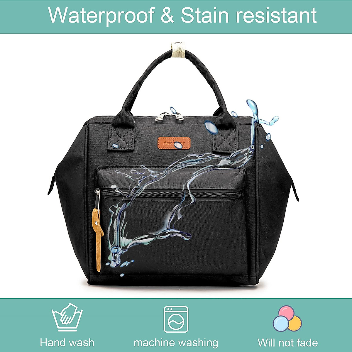 Aerobunny Small Diaper Bag Tote for Mom Dad - Mini Diaper Bag Backpack Mommy Bag Include Insulated Pocket