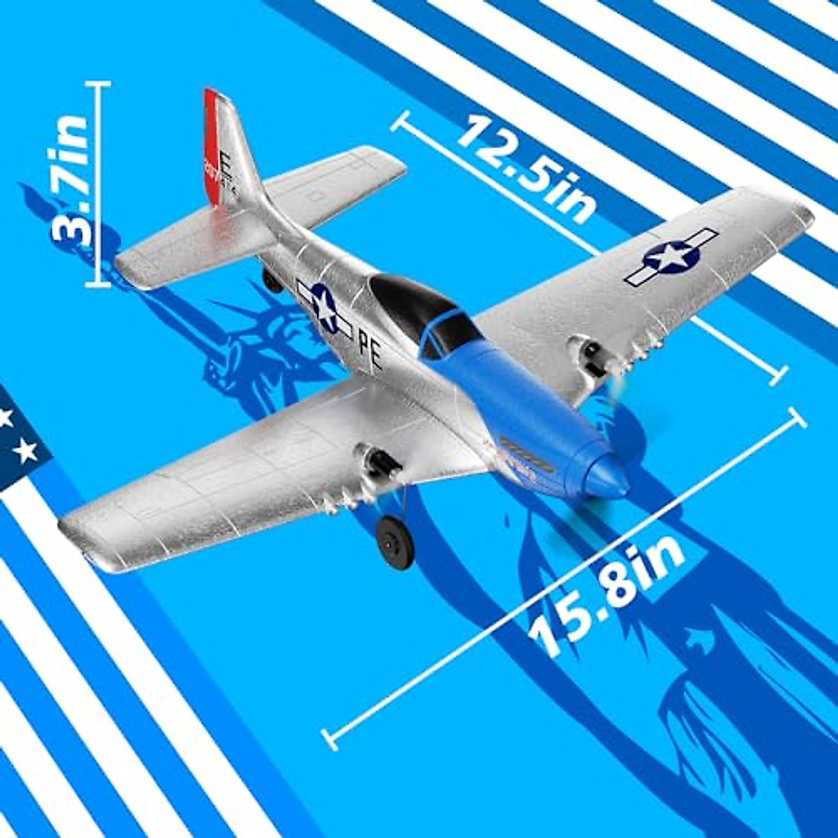 28℃ Remote Control Airplanes, 2.4Ghz 2CH RC Plane Toy Gift for Kids & Adults, Remote Control Plane for Beginners with Gyro Stabilization System (Blue)