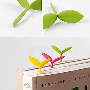 1Pcs Sprout Bookmark, Creative Mini Silicone Grass Buds Bookmarks Practical Little Leaves Bookmark for Bookworm Book Lovers Reading(Pink)