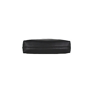 Olivia Miller Women's Fashion PU Leather Evening Bag Black Elegant Formal Crossbody Handbag Wedding Prom Party Clutch w Kiss Lock Closure n Detachable Chain