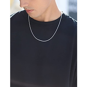 Silver Necklace for women men 2mm Rope Chain 925 Sterling Silver Clasp Rope Chain Silver Chain for men 16/18/20/22/24/26/28/30 Inches(16)