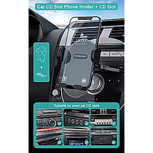 MANMUVIMO CD Phone Mount for Car Phone Holder CD Slot Phone Mount Air Vent Cell Phone Holder iPhone Holder for Car CD Player Mount Holder Compatible with iPhone13 12 11/11 Pro/11 Pro Max