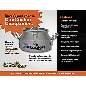 CanCooker Companion 1.5 Gallon Steam Cooker, Safe Convection Steam Cooker For Camping and Home Use,G15-2016,Silver