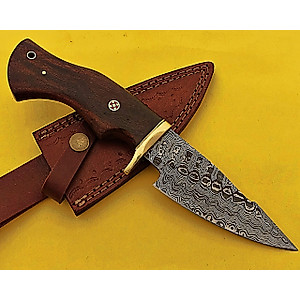 Smart & Sharp Custom Handmade Damascus Steel Hunting Knife / Bowie Knife SS-17373(Rose Wood) (Rose wood)