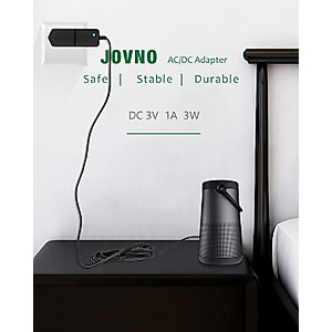 JOVNO 3V 1A Power Supply 3W Power Adapter Cord 100-240V AC to DC 3 Volt 1amp 0.8A 0.5A 450mA Converter Transformer 5.5x2.5mm Tip for LED Lights Tabletop Fountain, Replacement 2AA's in Small Devices