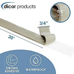 Dicor BT-1834-1 Butyl Seal Tape - 1/8" x 3/4" x 30' Repair Tape for RV, Trailer, Motorhome, Window, and Vent Sealing