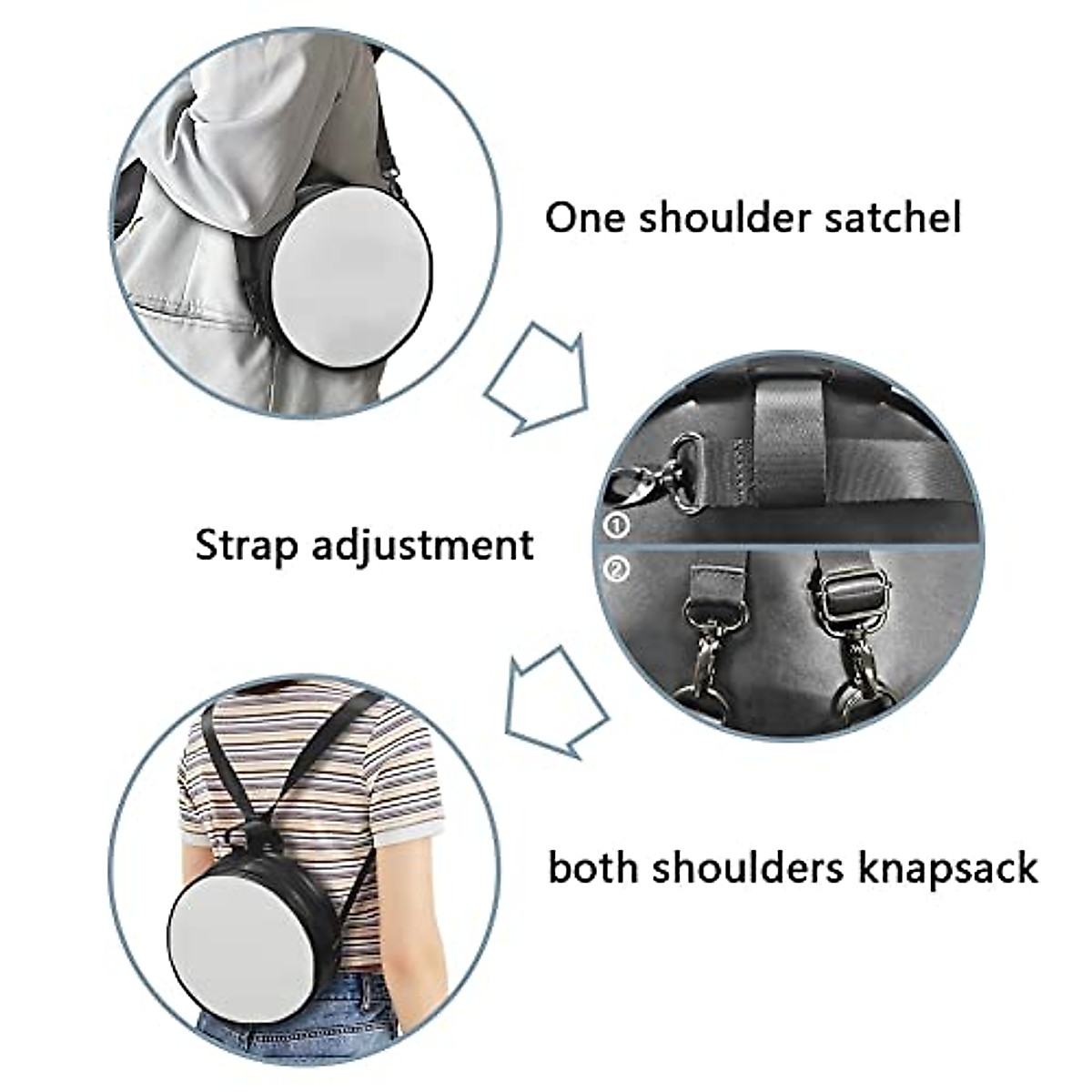 Boatee Frog with Mushroom Round Shoulder Tote Bags with Small Zip Card Holder Bag, Women's Crossbody Shoulder Handbags and Mini Leather Zip Card Coin Wallet