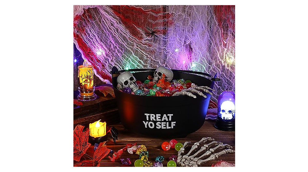 Uiifan 9 Inch Witch Cauldron for Halloween Decor