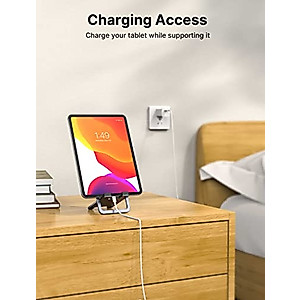 JSAUX Universal Tablet Stand, Portable Foldable Tablet Holder for Desk Compatible with iPad Mini/Air, Samsung Galaxy Tab, Kindle Fire, Steam Deck, Switch, ROG Ally, iPhone and Other Tablets-Gray