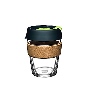 Keepcup Reusable Coffee Cup - Brew Tempered Glass and Natural Cork | M 12oz/340ml - Deep