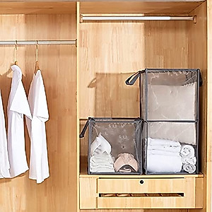 2 PC Folding Mesh Laundry Basket Dorm Laundry Bag Mesh Laundry Hamper Foldable Collapsible Laundry Tote Mesh Baskets Portable Mesh Carrier Pop Up Hamper for Laundry Room, Apartment(Grey, 2 Layer)