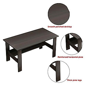 Computer Desk 39 Inch Desk with Shelves, MDF Material for Home Office Desk with Storage Shelf, Modern Style Writing Table Suitable for Bed Room Living Room (Black Walnut)