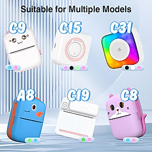 Mini Printer Paper Thermal Sticker printer Paper Mini Thermal Printer Paper Photo Printer Labels kids camera paper 10 roll Suitable for Various Inkless Sticker Printers