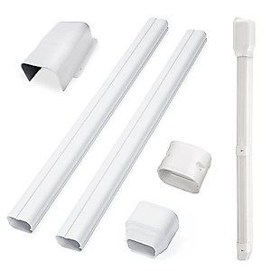 TAKTOPEAK Mini Split Line Cover: 4'' 7.5 Ft Line Hide for Mini Split Air Conditioner Central AC HVAC - Waterproof Decorative Pipe Cover for Outdoor