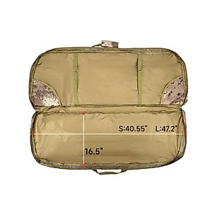 Silfrae Compound Bow Case Soft Bow Case Compound Bow Carry Bag with Arrow Pocket (Camo Brown, L)