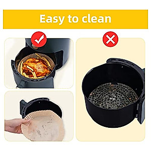 WXHHH Air Fryer Disposable Paper Liner, 100Pcs-6 inch Liners for Air Fryer, Non-stick Disposable Air Fryer Liners, Water-proof, Filter Paper for Air Fryers Basket, Microwave Oven, Frying Pan