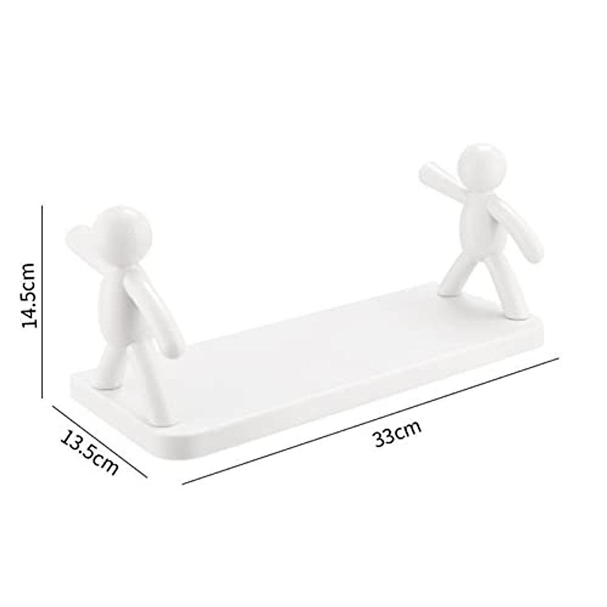 Villain Wall Hanging Rack, Wall Shelves for Bathroom, Floating Shelves Bathroom, No Drilling Cosmetic Wall Mounted Spice Storage Rack Shelves Organizer for Kitchen Bathroom Bedroom (2 PCS)