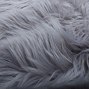 HLZHOU Soft Faux Fur Rug White Sheepskin Chair Cover Seat Pad Shaggy Area Rugs for Bedroom Sofa Living Room Floor (Gray, 2x3 Feet)