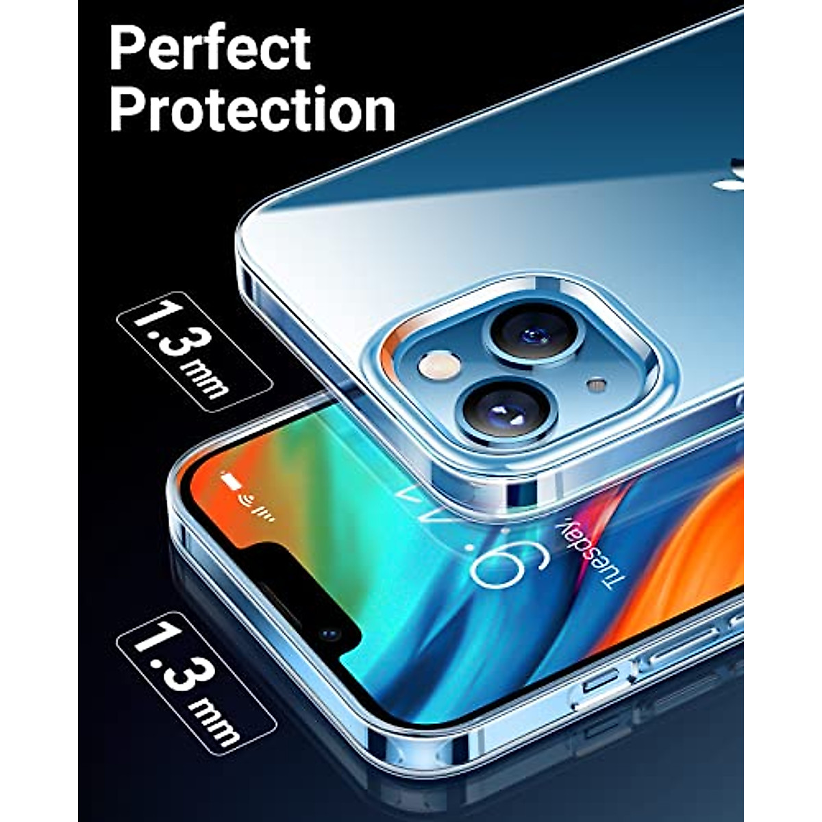 TORRAS Crystal Clear iPhone 13 Mini Case, Ultra-Thin Slim Fit Phone Cases for iPhone 13 Mini, [Long Lasting Clarity] Soft Silicone iPhone Mini 13 Case, Crystal Clear