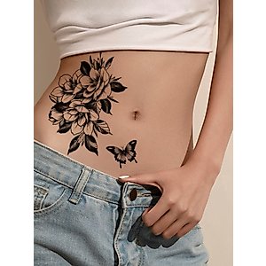 1sheet Floral Pattern Tattoo Sticker